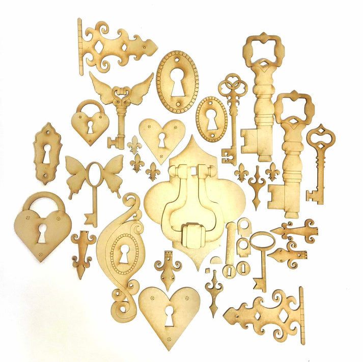 Lock Hinges and Keys Pack - MDF – JMC Designs